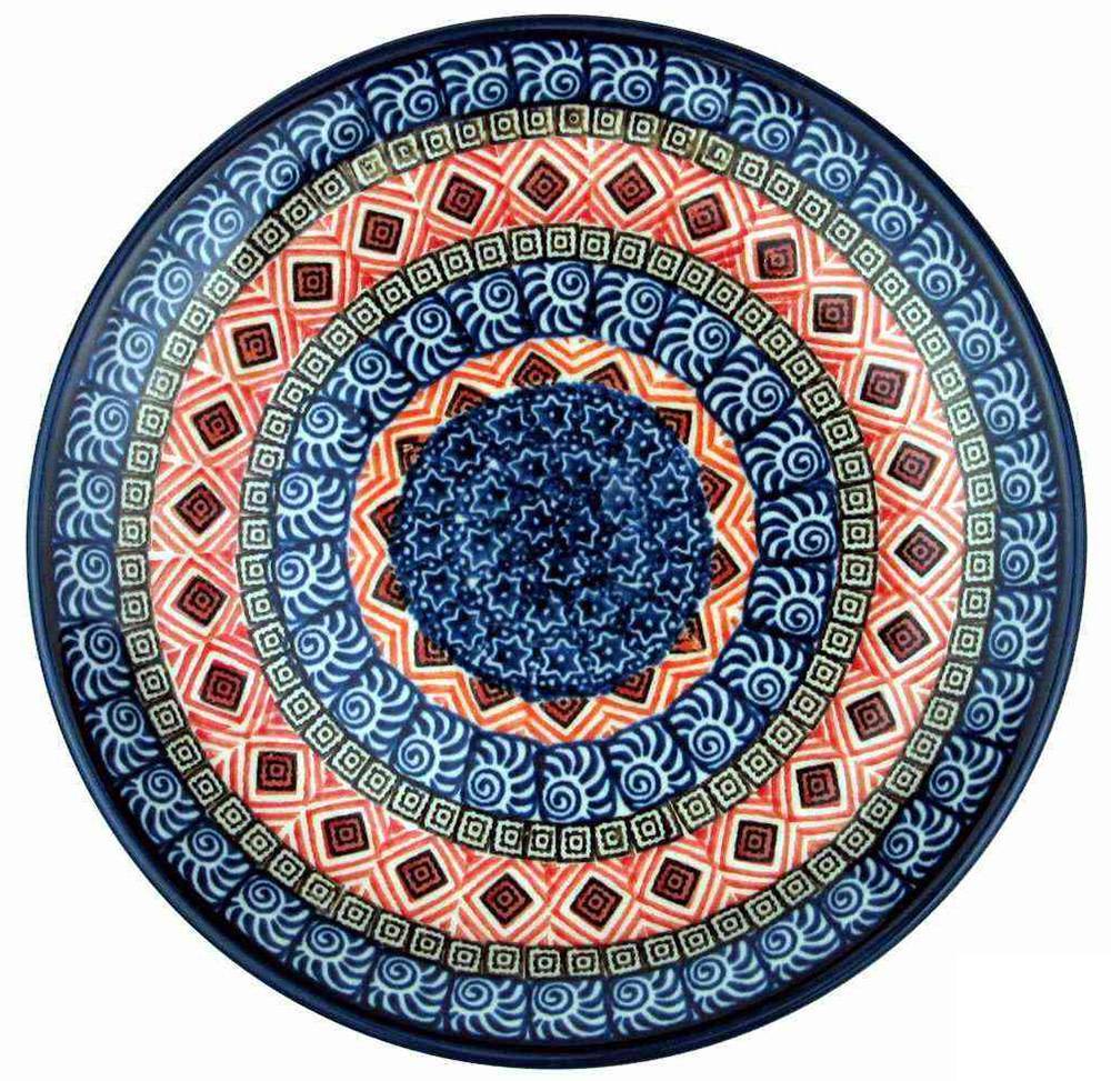 Polish Pottery Dinner Plate Nautilus Red — The Bramble Patch