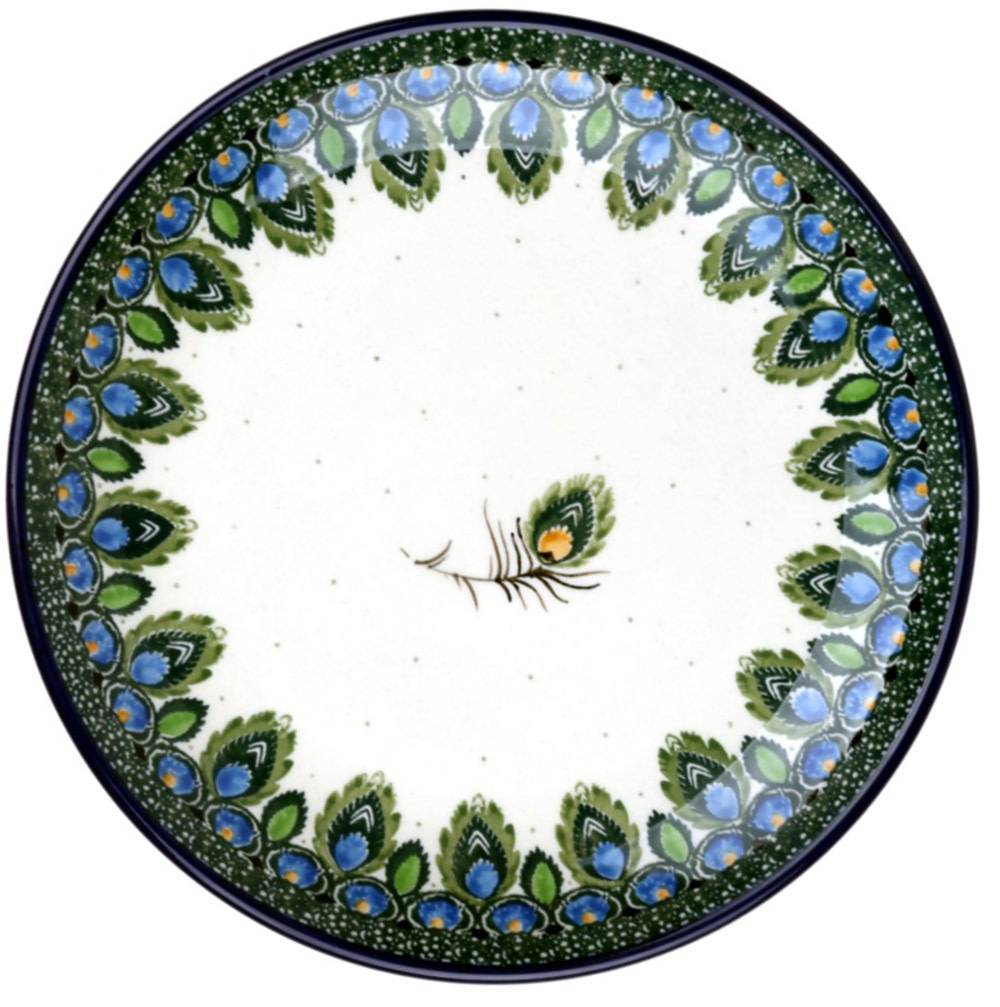 Polish Pottery Dinner Plate Peacock Feather — The Bramble Patch